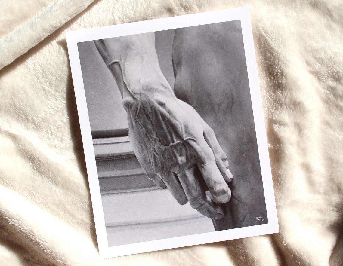 Michelangelo's David Hand Art Print, Michelangelo Art Print, Italian ...