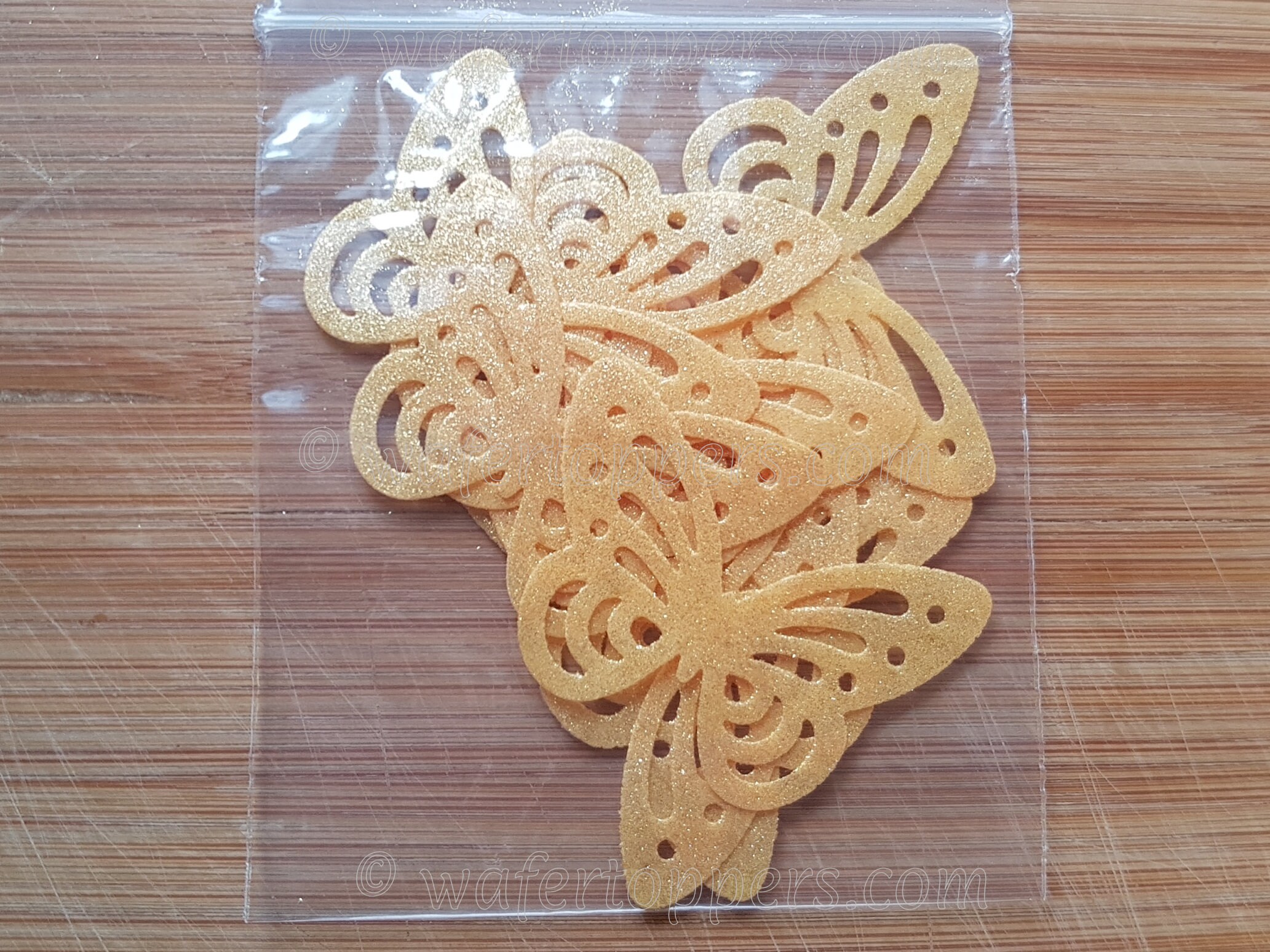 24 Edible Gold Shimmer Wafer Butterflies Cupcake Toppers Cake Etsy Uk