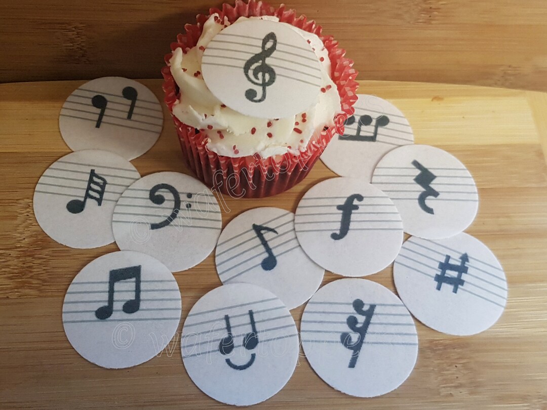 24 Edible Music Note Wafer Cupcake Toppers Precut With Free Postage - Etsy