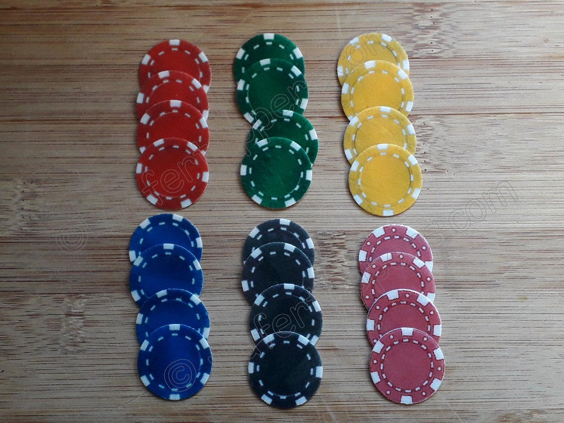 24 Edible Poker Chip Casino Tokens Wafer Cupcake Toppers - Etsy