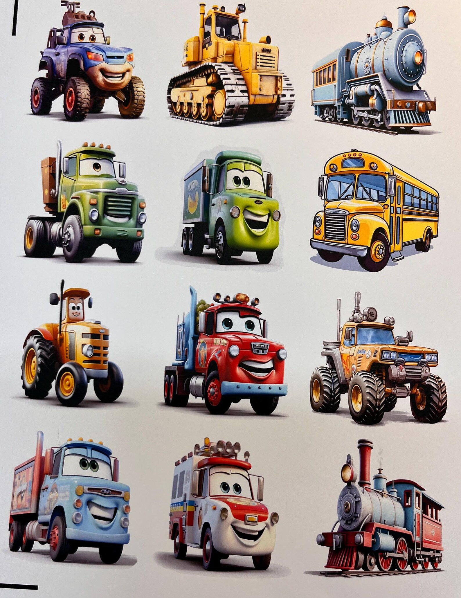 Stickers Die-cut Toy Truck Stickers, Cute Vehicles, Bull Dozer, School ...