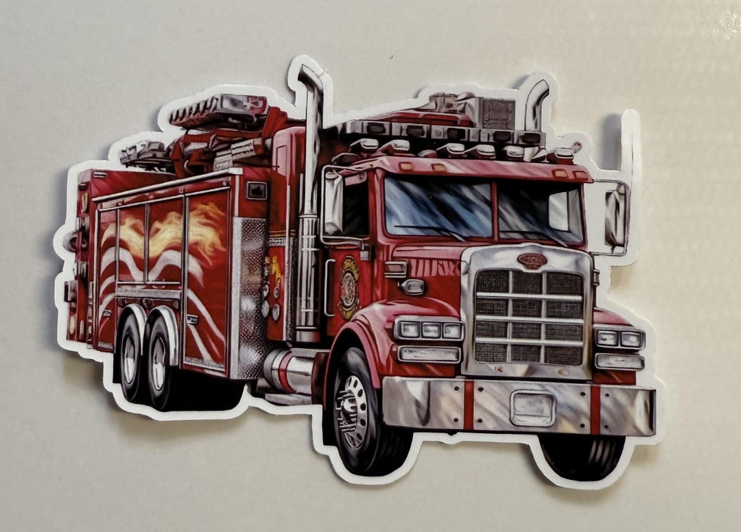 Fire Truck Sticker: Water Resistant First Responder Decal - Etsy