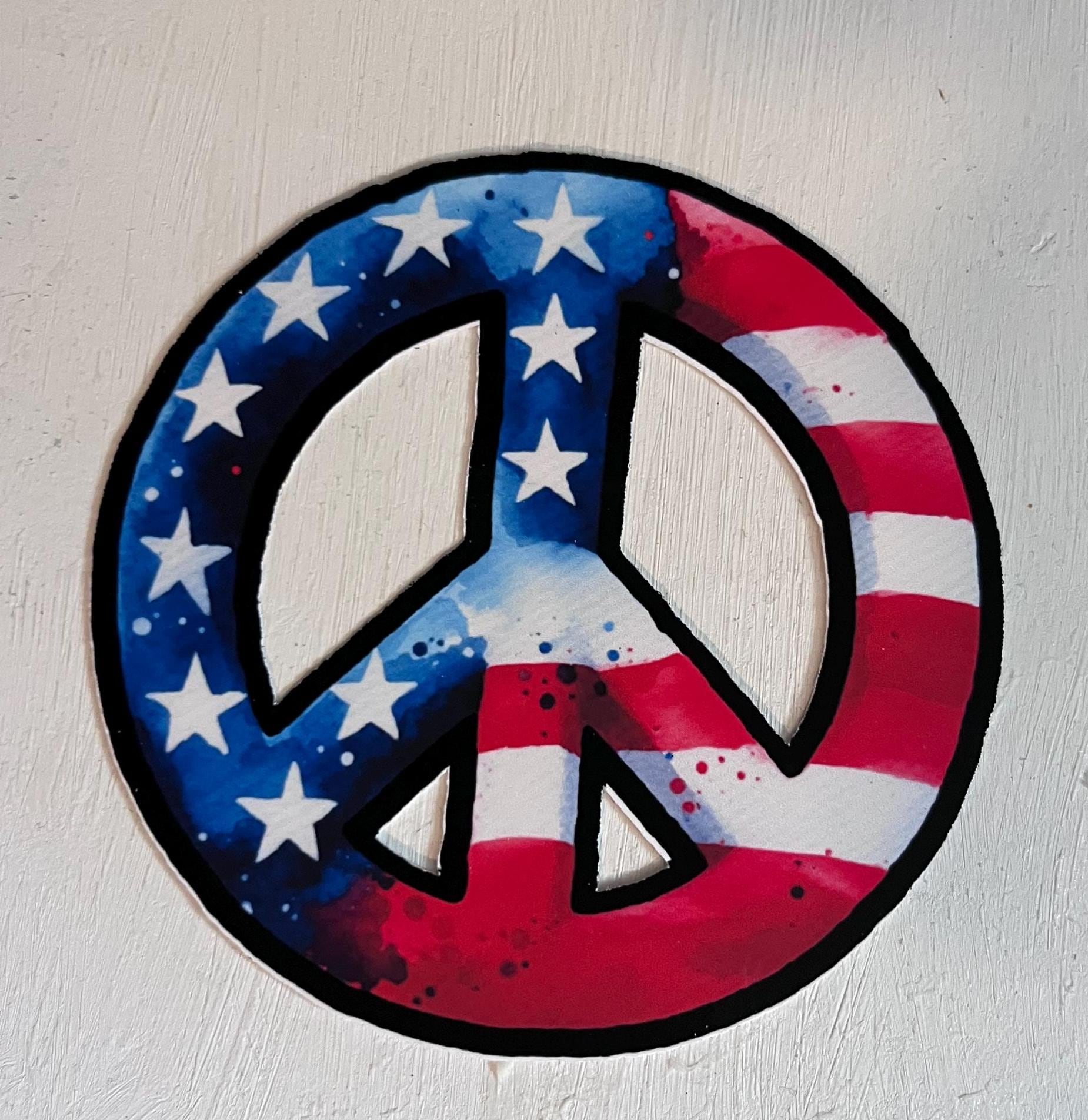 Peace Sign Patriotic Peace Sign Sticker - Etsy