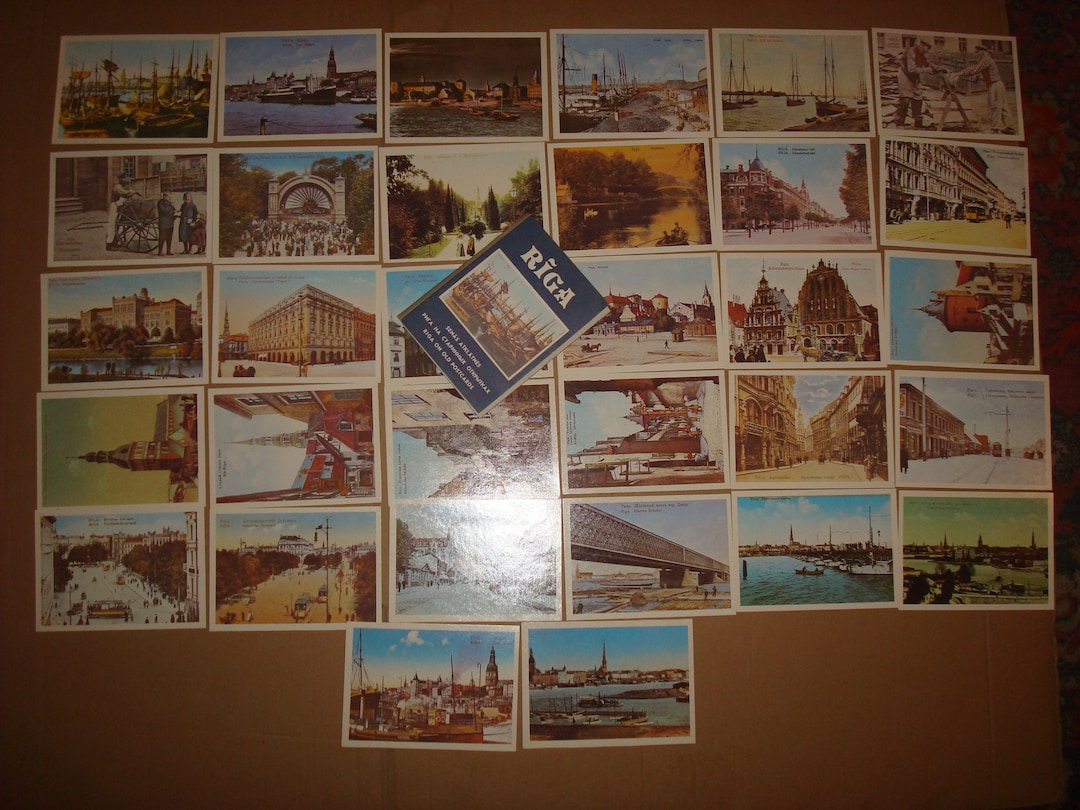 Riga on Old Postcards 1900's. Full Set of 32 Postcards. Reprint Soviet ...