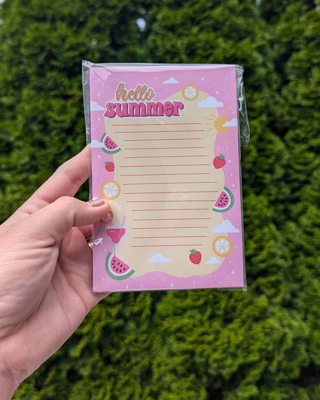 Hello Summer 4 X 6 Notepad | Notepad | 4 X 6 Notepad | Summer | Fruit ...