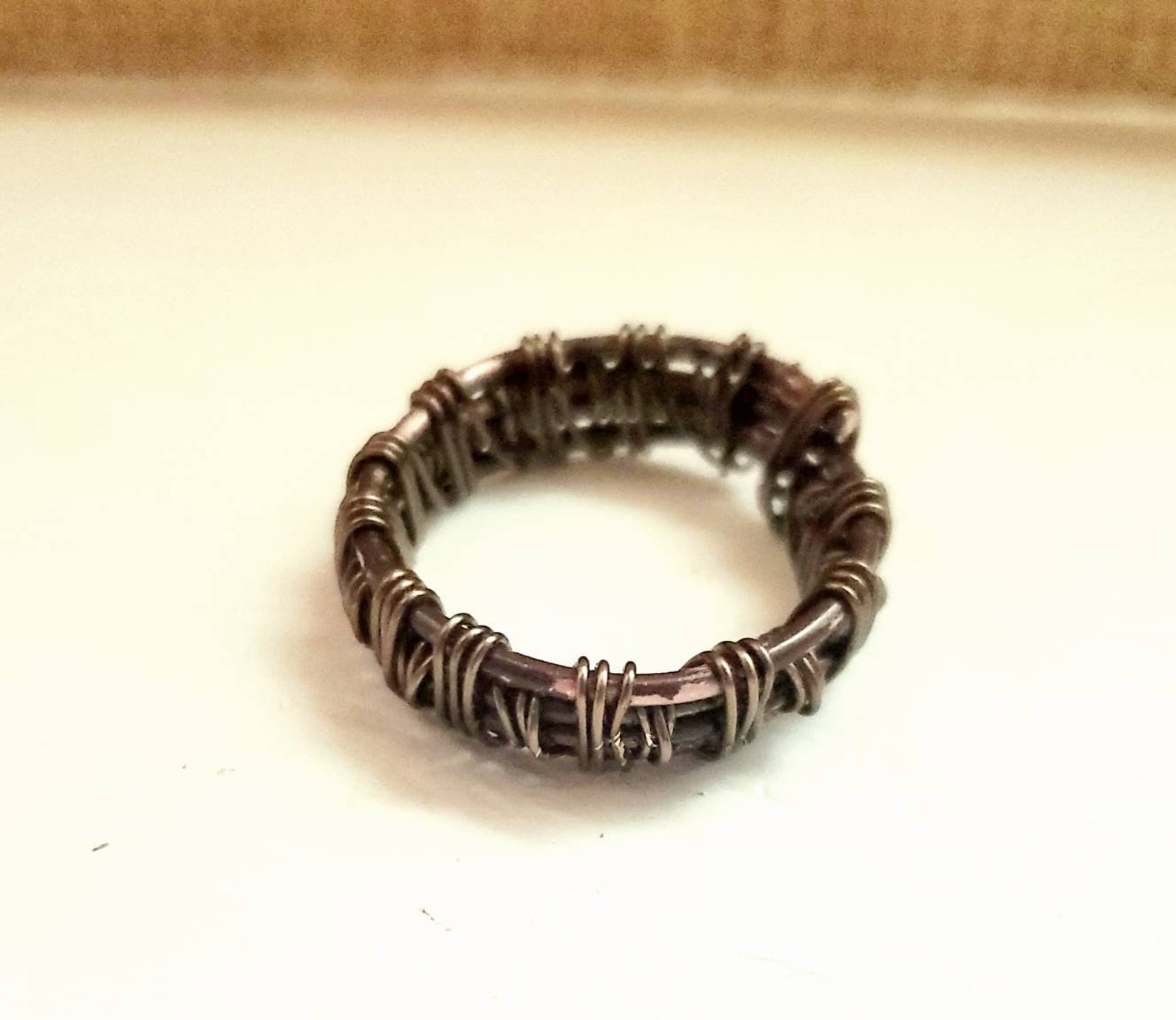 Men's Handmade Copper Wire Wrapped Ring - Etsy UK