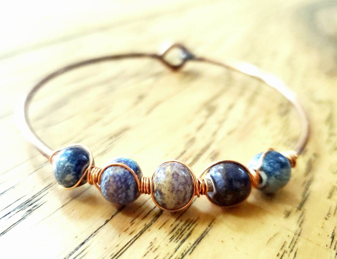 Handmade Wire Wrapped Beaded Bracelet - Etsy