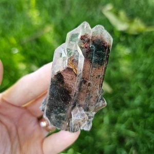 Rare! Red Hematite + Chlorite Inclusion Phantom Quartz Tabby Quartz ...
