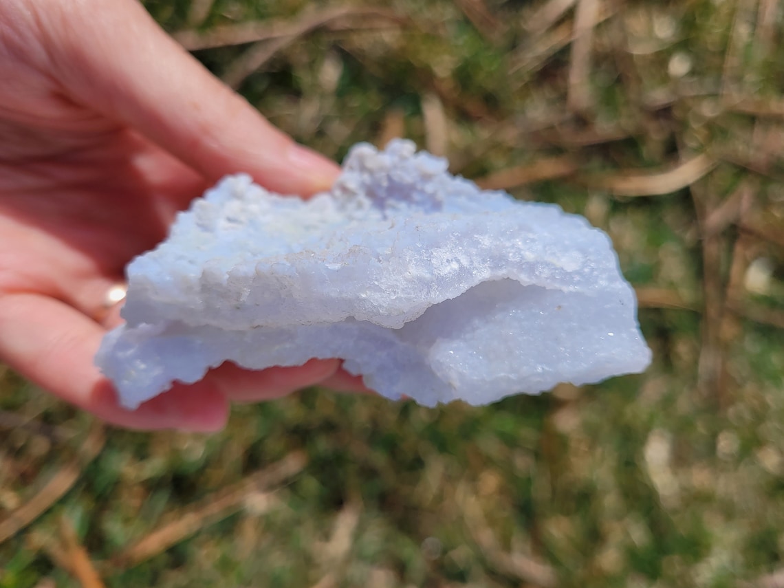 Heart Melting Baby Blue Etched Blue Lace Agate Crystal/Rare | Etsy