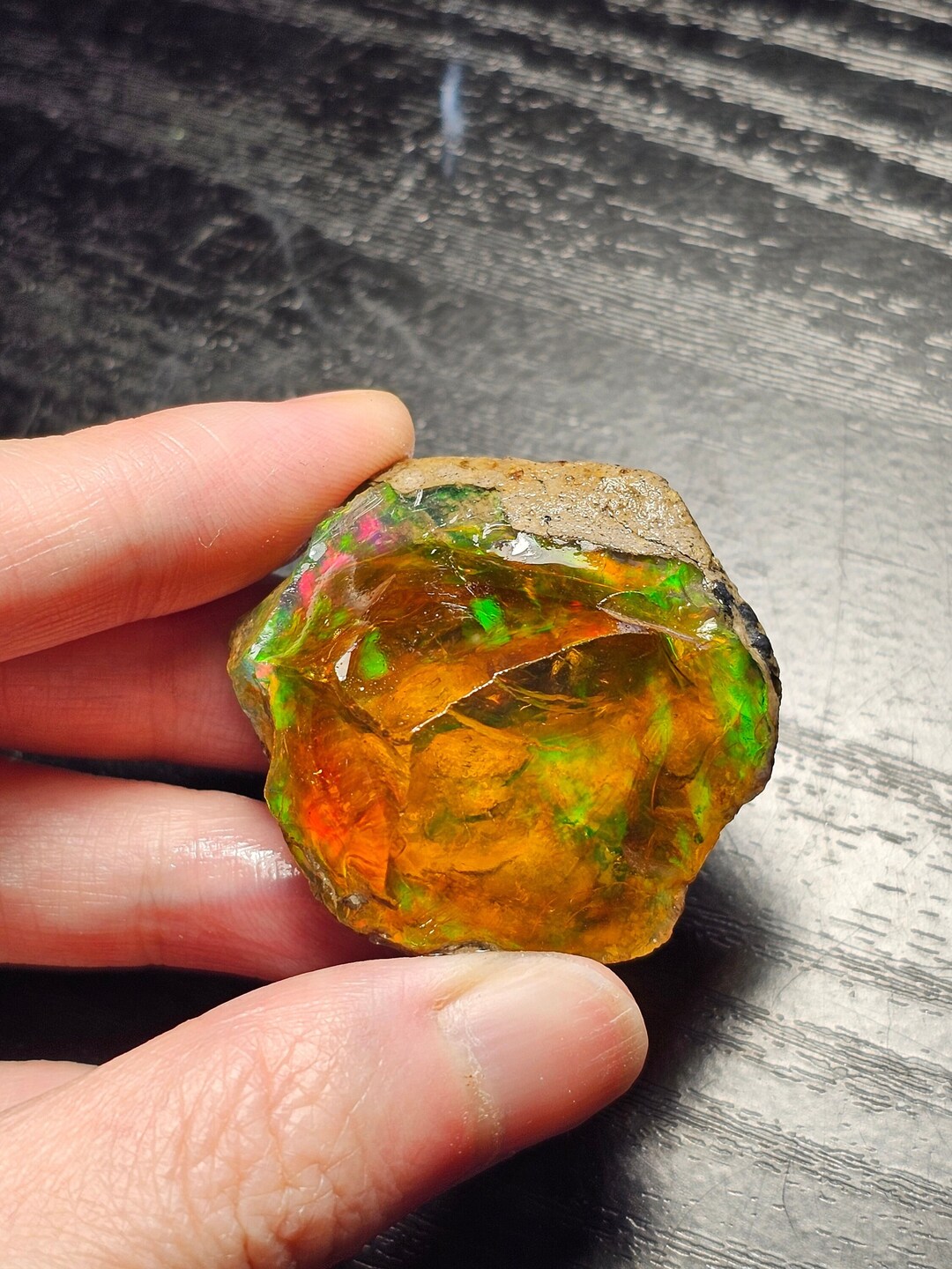 Rare Red Pink Green Flash Ethiopian Water Opal Specimen/authentic ...