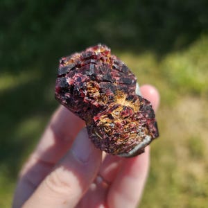 Rare Gorgeous Fire Red Pyrope Garnet Specimen With Sparkling Green Mica ...