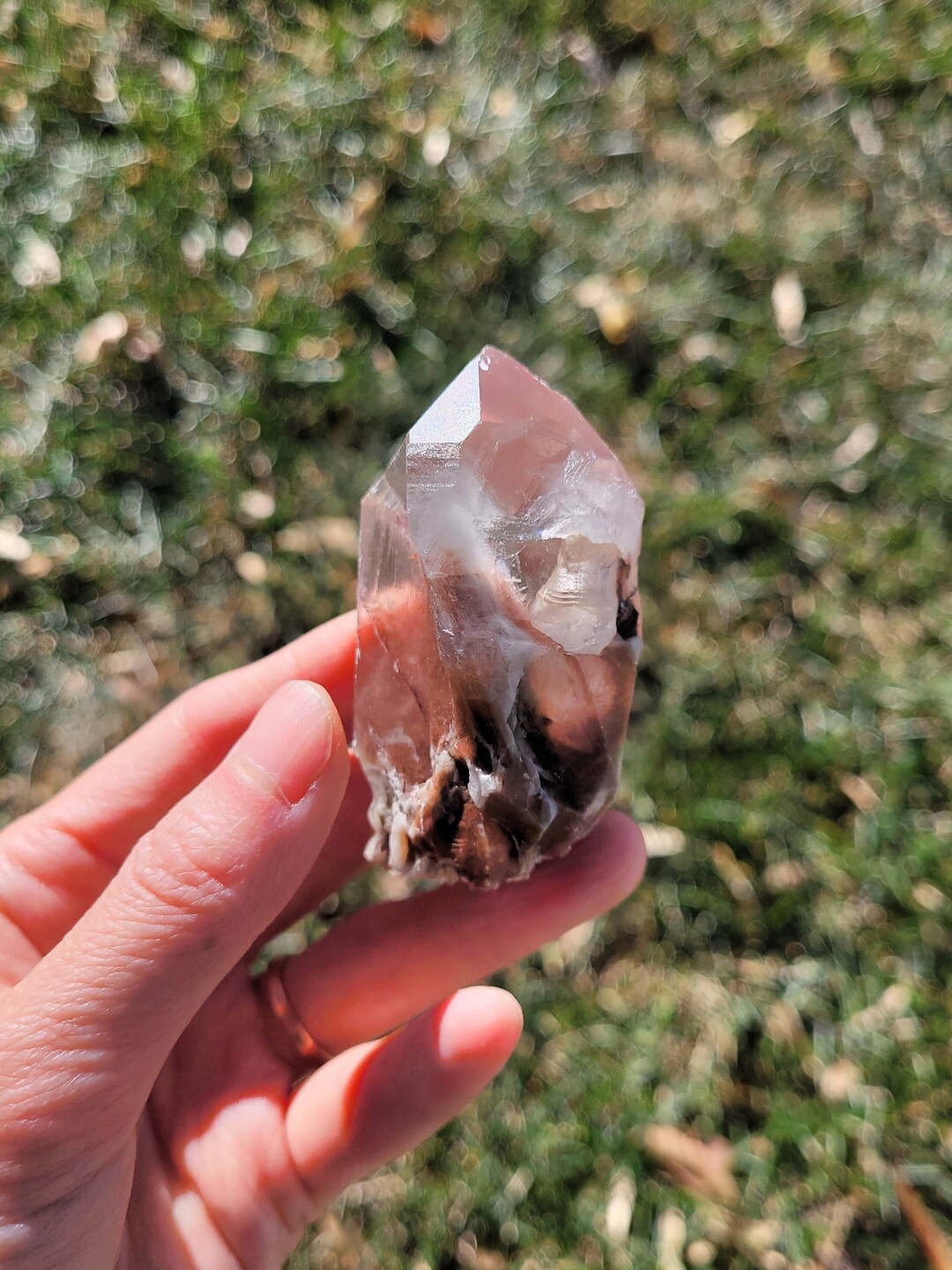 Natural Rough Amphibole Angel Phantom Quartz Point/unique Phantom ...