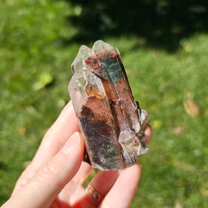 Rare! Red Hematite + Chlorite Inclusion Phantom Quartz Tabby Quartz ...