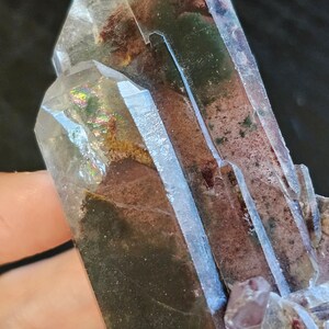 Rare! Red Hematite + Chlorite Inclusion Phantom Quartz Tabby Quartz ...