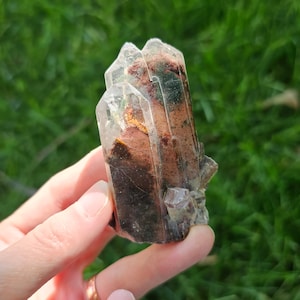 Rare! Red Hematite + Chlorite Inclusion Phantom Quartz Tabby Quartz ...