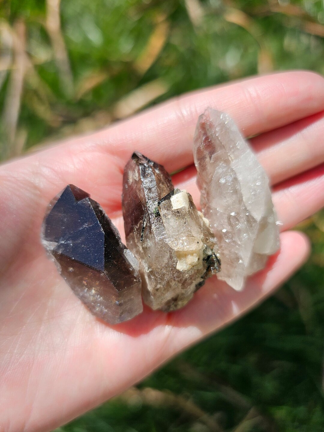 3 Smoky Quartz Set 1 With Aegirine 1 Lustrous Morion Quartz Malawi ...