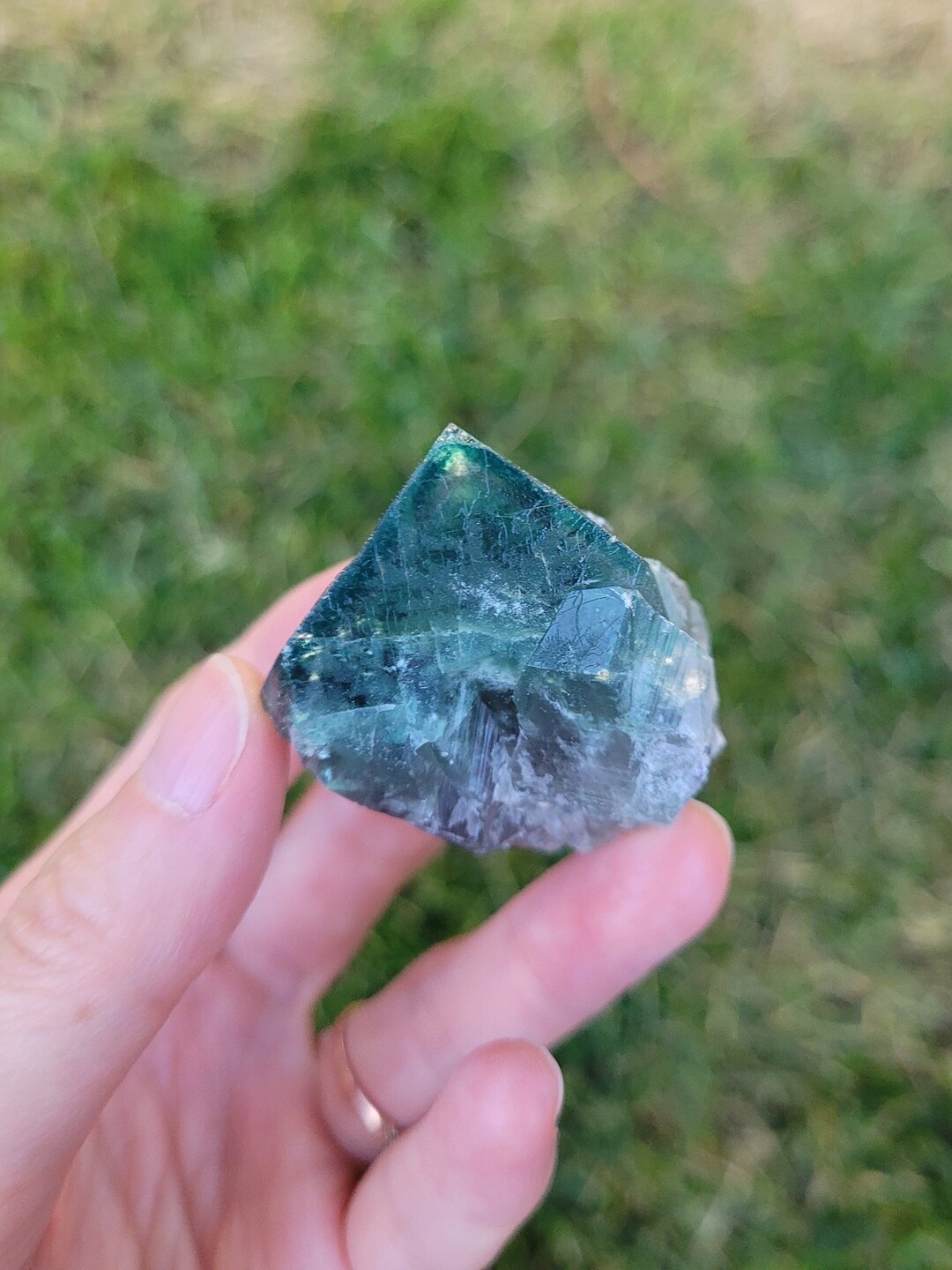 Rare Large Cube Fluorescent Green Blue Purple Fluorite Madagascar/uv ...