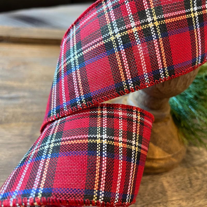 Plaid Wired Ribbon - Etsy