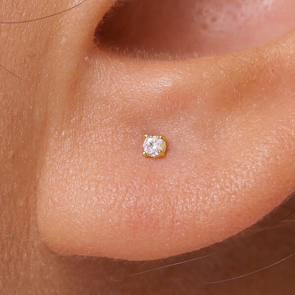14k Gold Cartilage Earring - Etsy