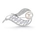 Marquise AAA Cubic Zirconia Rhodium Plated Leaf Pearl Brooch - Etsy