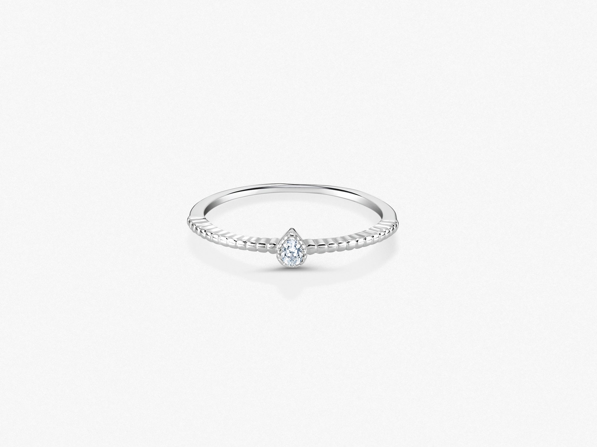 925 Sterling Silver Teardrop Cz Stacking Ring Teardrop | Etsy