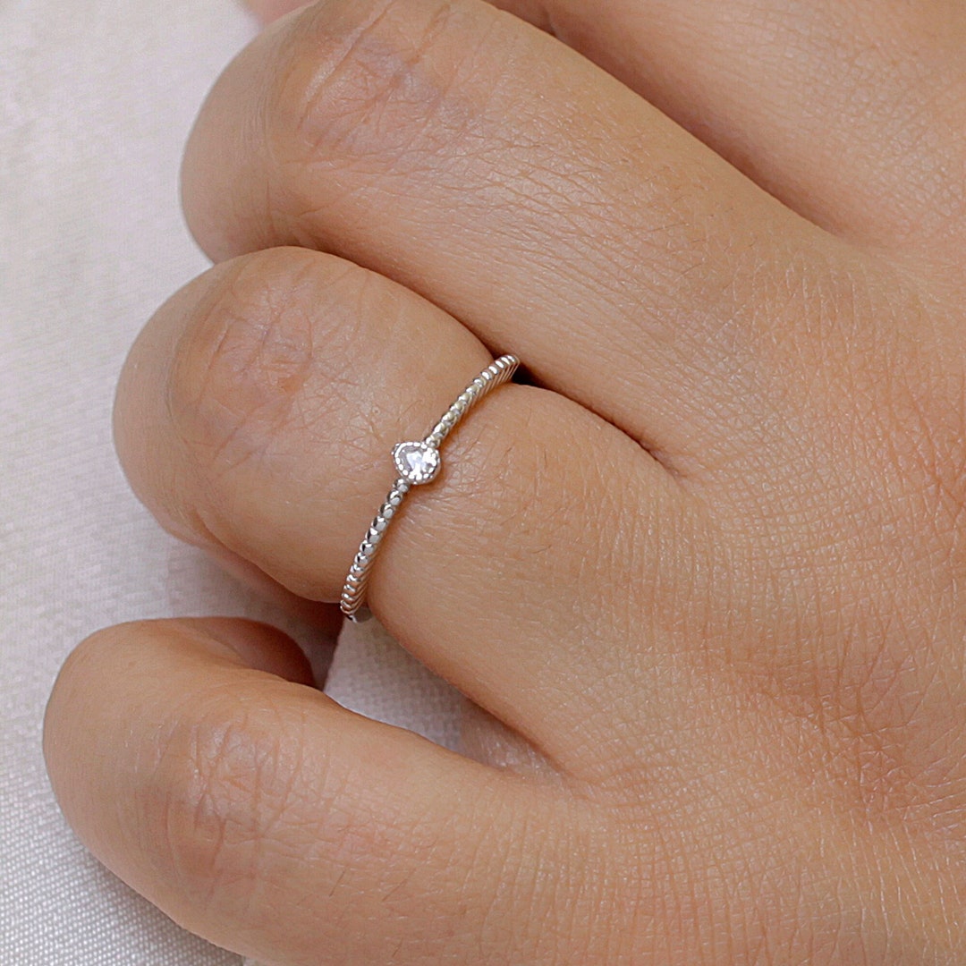 925 Sterling Silver Teardrop Cz Stacking Ring, Teardrop Stacking Ring ...