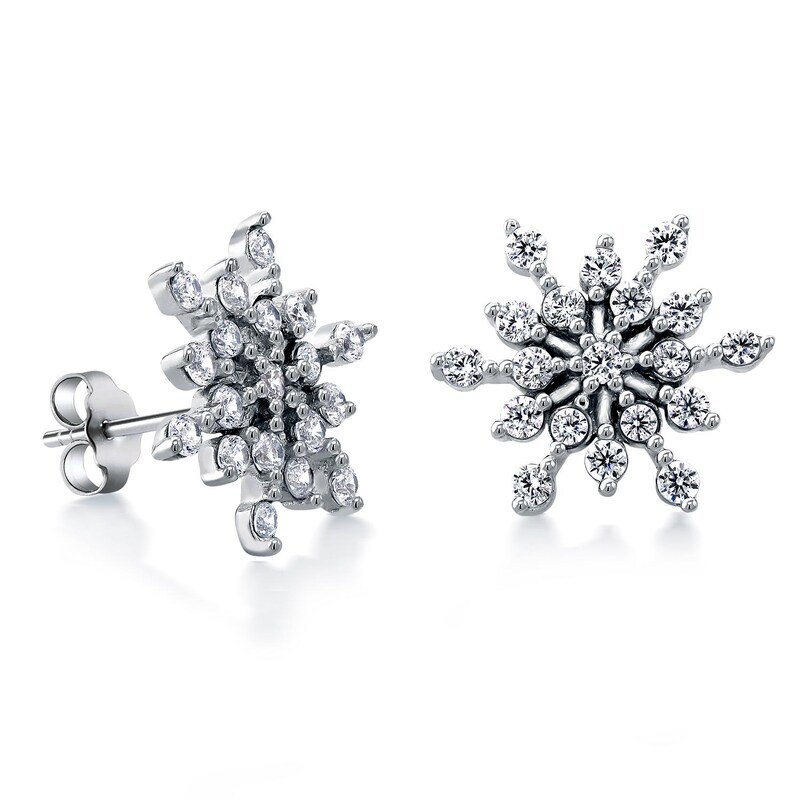 Snowflake Stud Earrings - Etsy