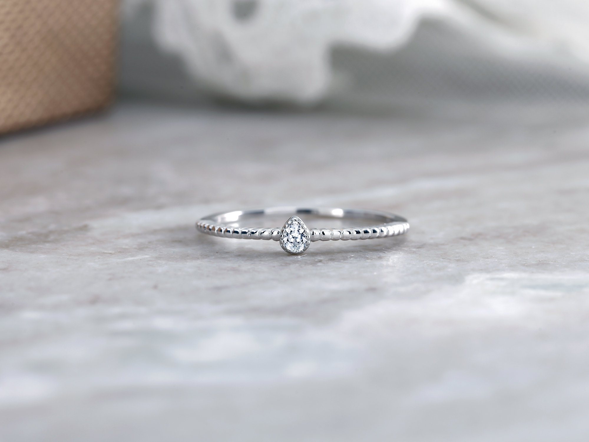 925 Sterling Silver Teardrop Cz Stacking Ring Teardrop | Etsy