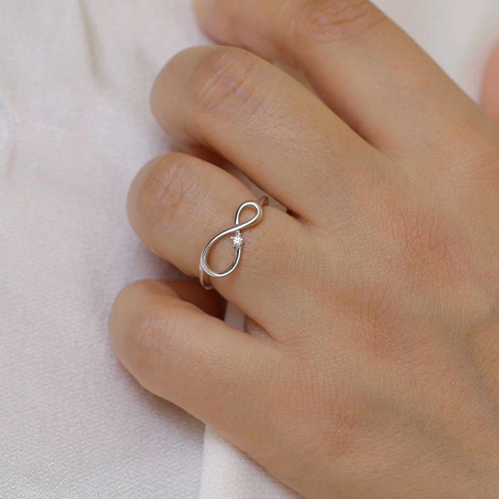 925 Sterling Silver Infinity Ring Infinity CZ Ring Silver - Etsy