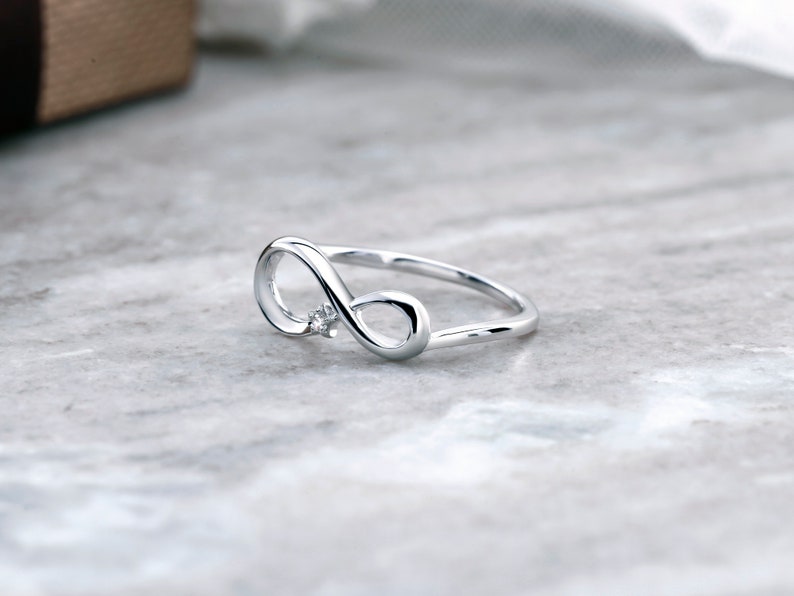 925 Sterling Silver Infinity Ring Infinity CZ Ring Silver - Etsy