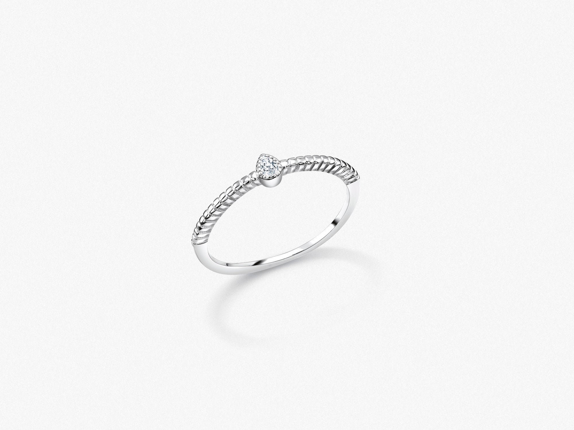 925 Sterling Silver Teardrop Cz Stacking Ring Teardrop | Etsy