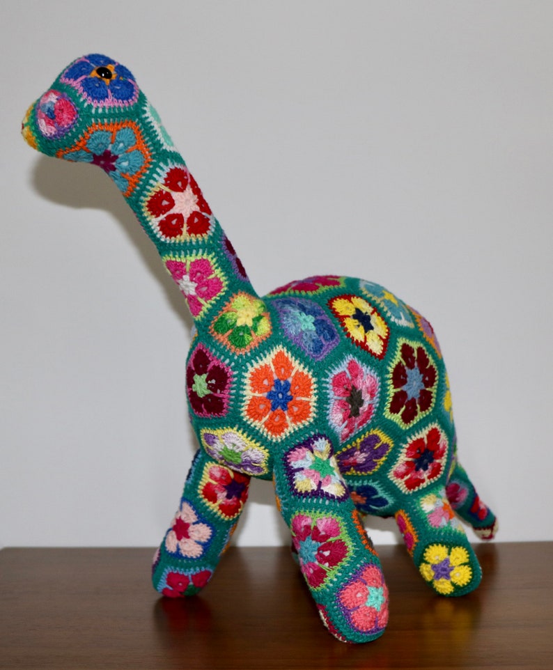 African Flower Crochet Brontosaurus - Etsy