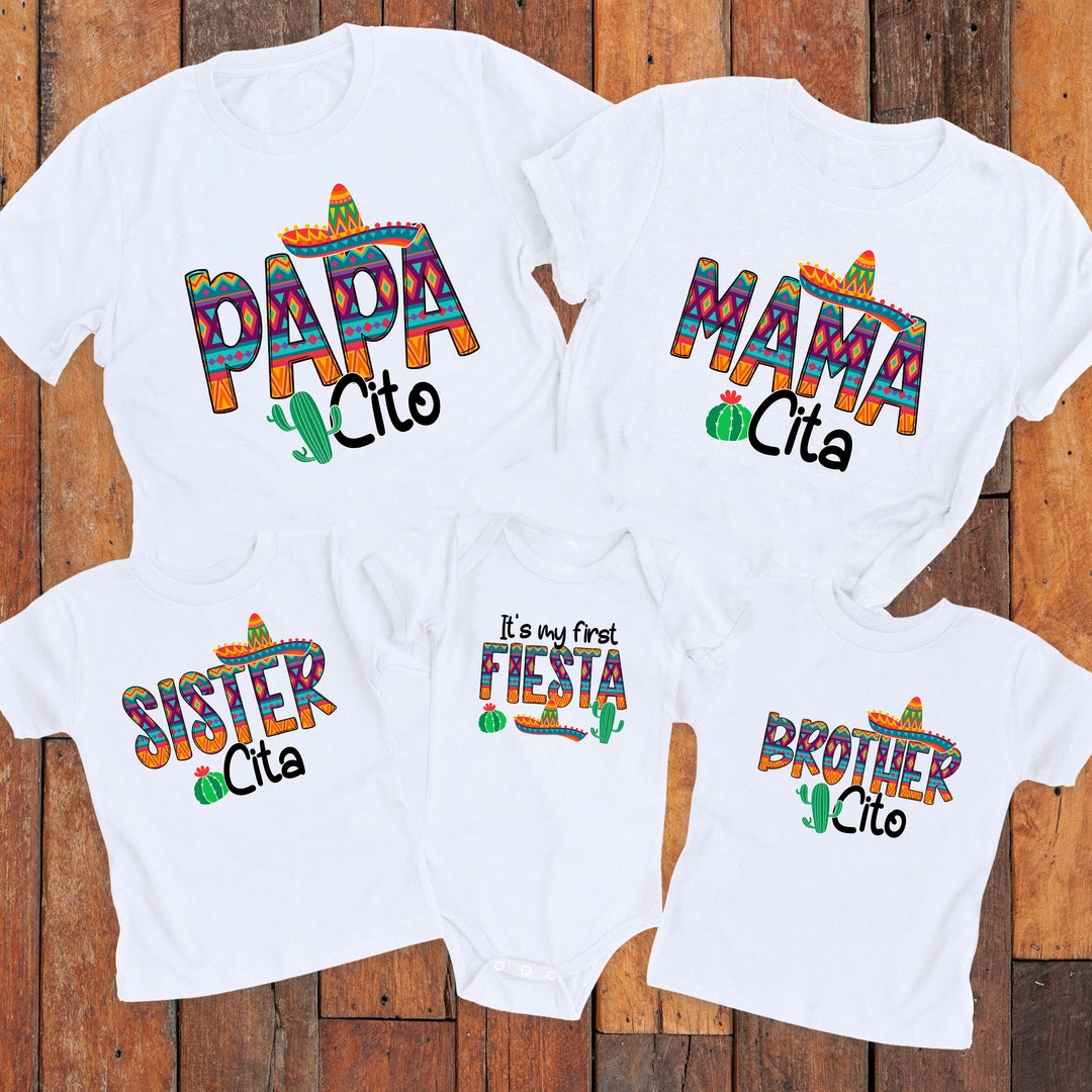 Fiesta Birthday Shirts, My First Fiesta, Mexican Birthday Shirts Family ...