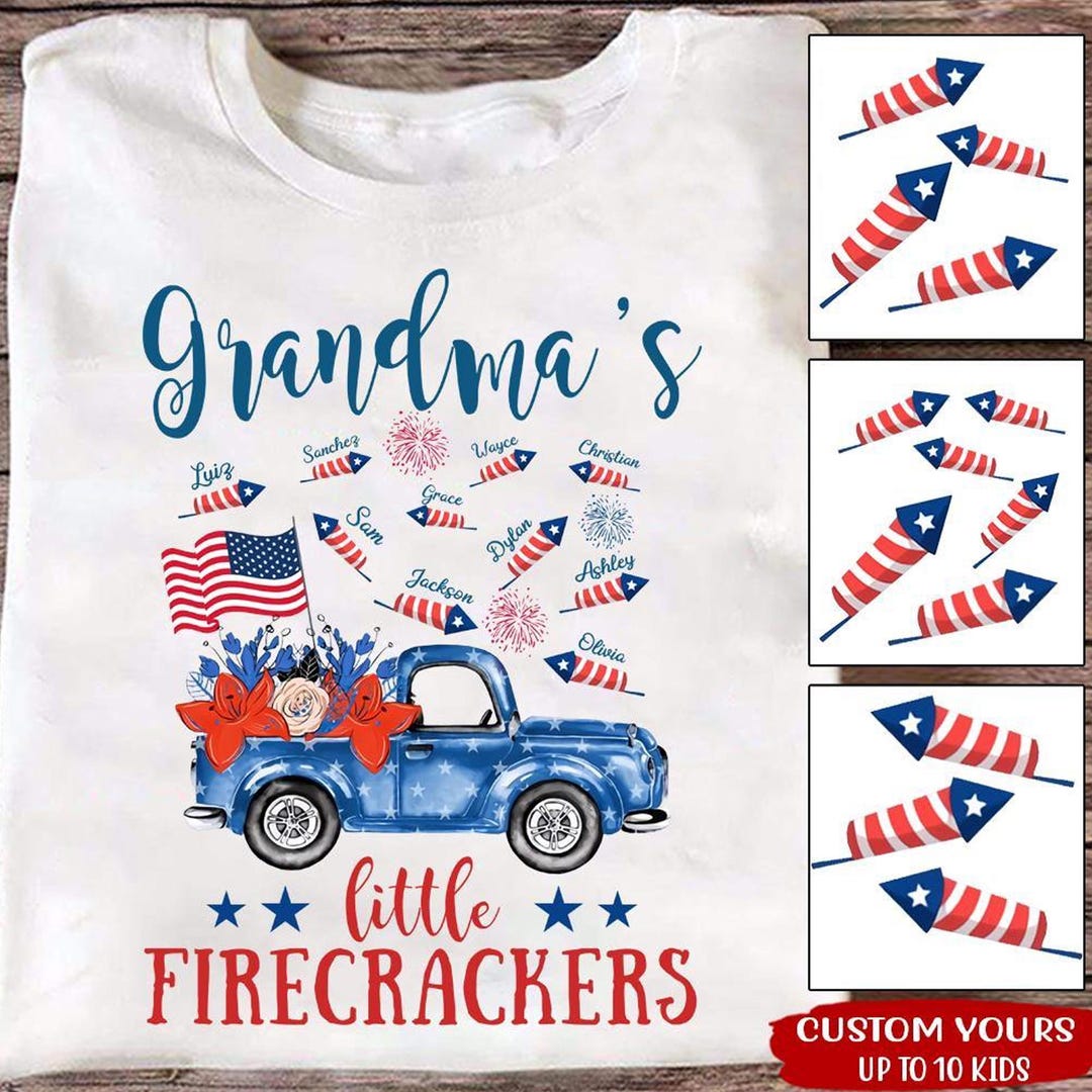 Personalized Grandma's Little Firecracker 4th of July Shirt, Patriotic ...