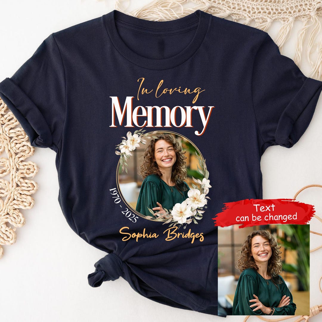 Custom Photo Remembrance Shirt, Personalized Name Year Memorial T-shirt ...