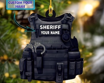 Personalized Police Bulletproof Vest Keychain Gift for Police, Police ...