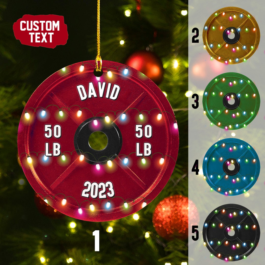 Personalized Weight Lifting Ornament, Christmas Fitness Gym ...