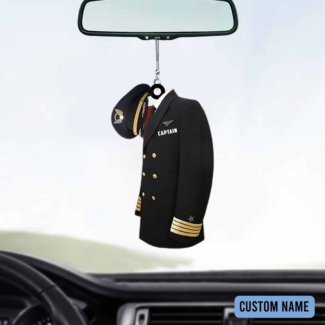 Personalized Pilot Rank 2D Keychain, Pilot Uniform 2D Keychain, Custom ...