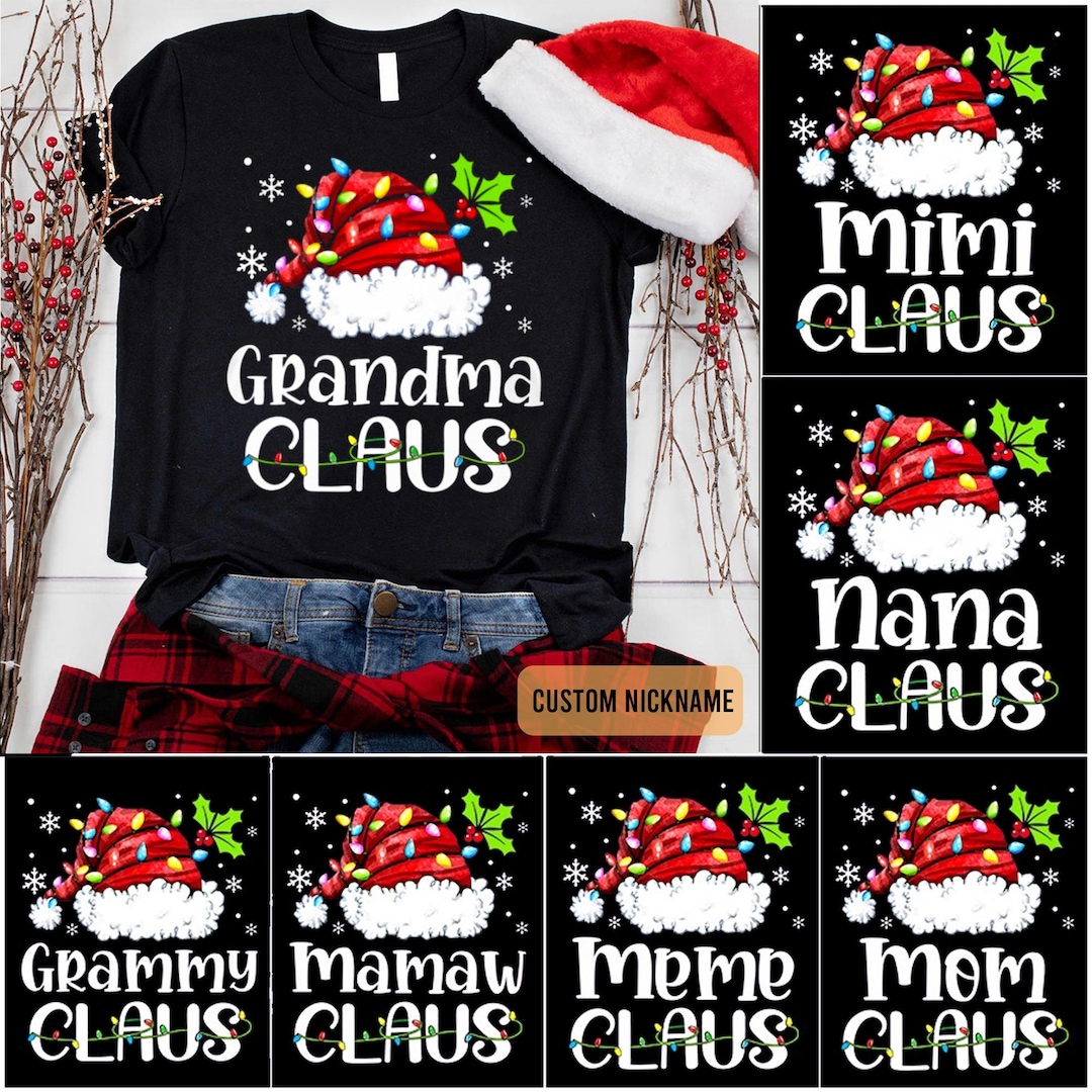 Personalized Grandma Claus Squad Christmas Shirt, Grandma Claus With ...