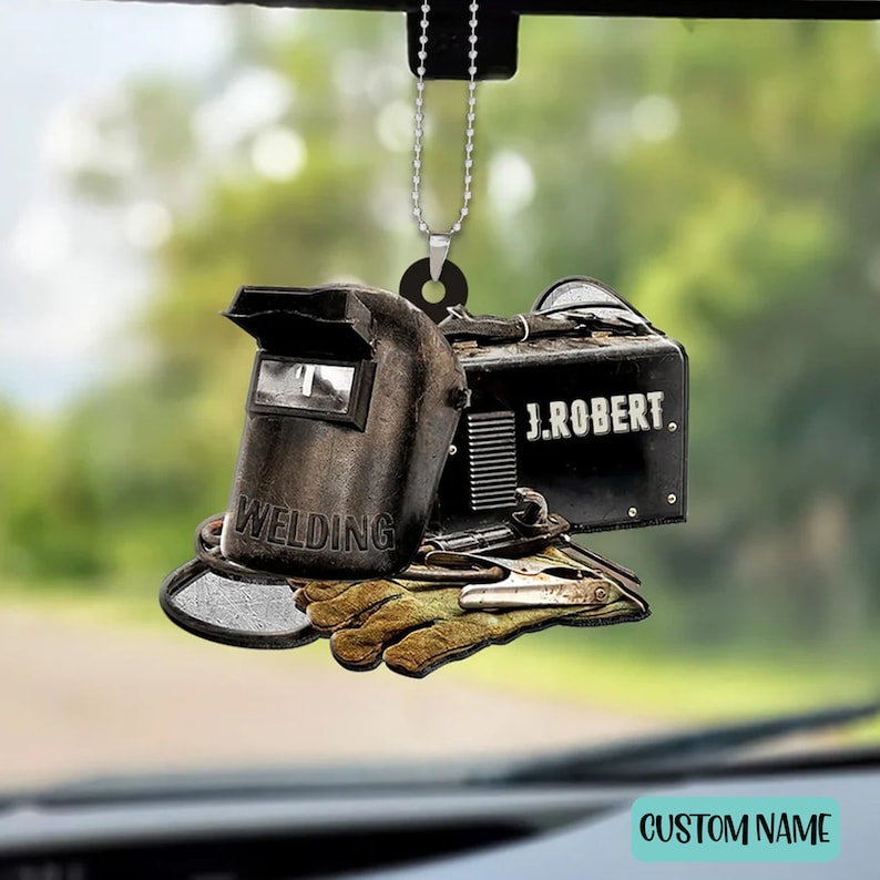 Personalized Welder Equipment Car Ornament, Welder Flat Car Ornament ...