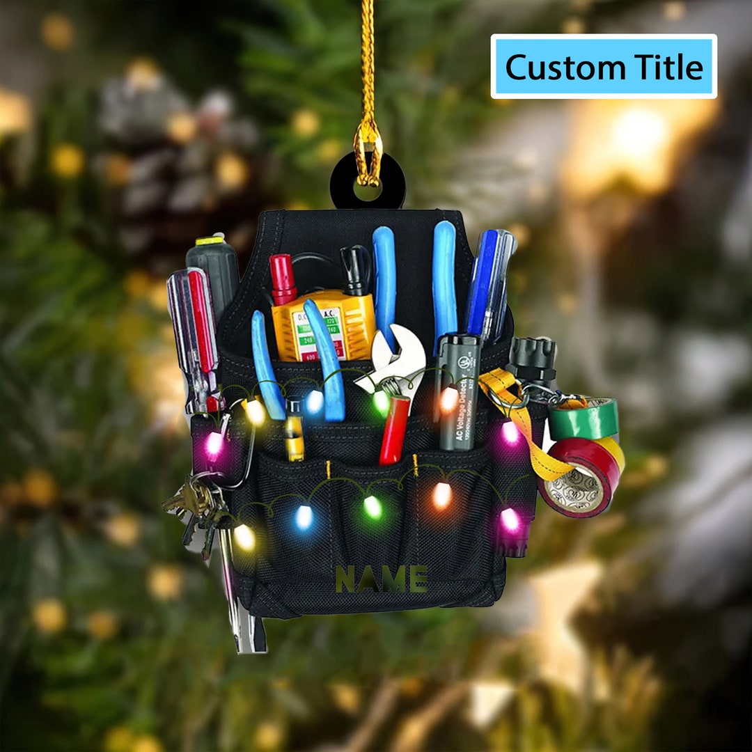 Personalized Electrician Tool Bag Christmas Ornament, Gift for ...