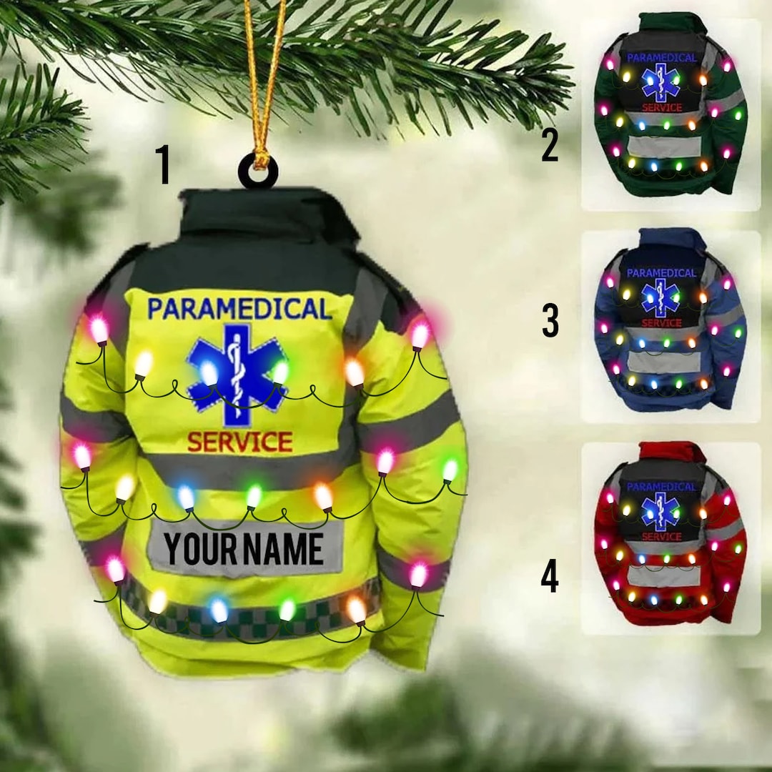 Personalized Paramedic Uniform Christmas Flat Ornament, EMT Ornament ...