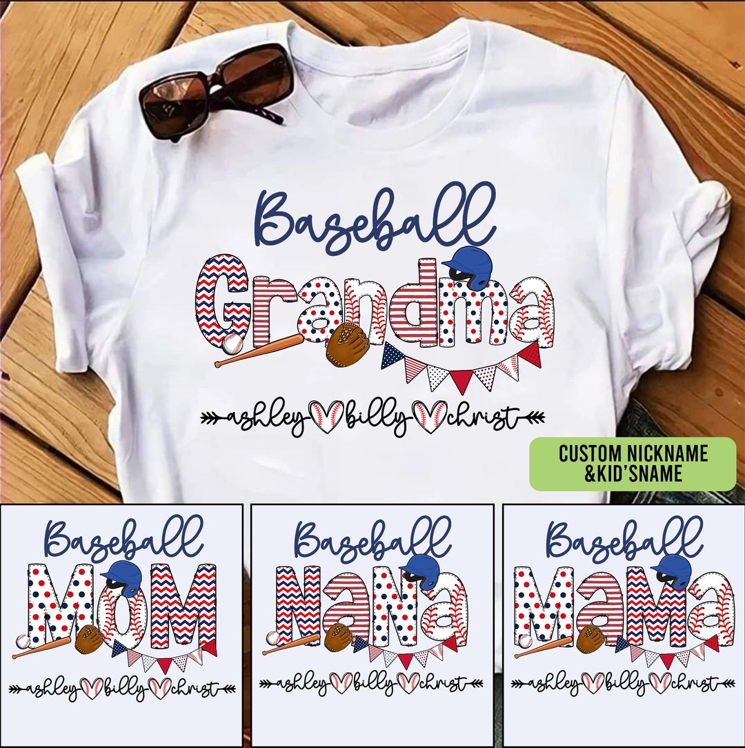 Personalized Baseball Grandma Shirt, Baseball Shirt for Mom, Grandma ...