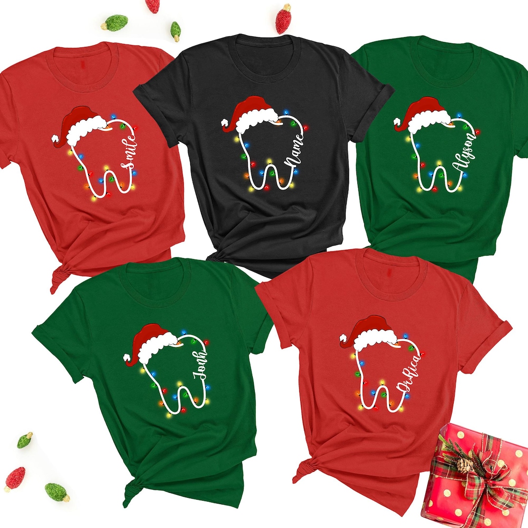 Funny Christmas Teeth Shirt, Custom Cute Tooth Shirt, Cute Christmas ...