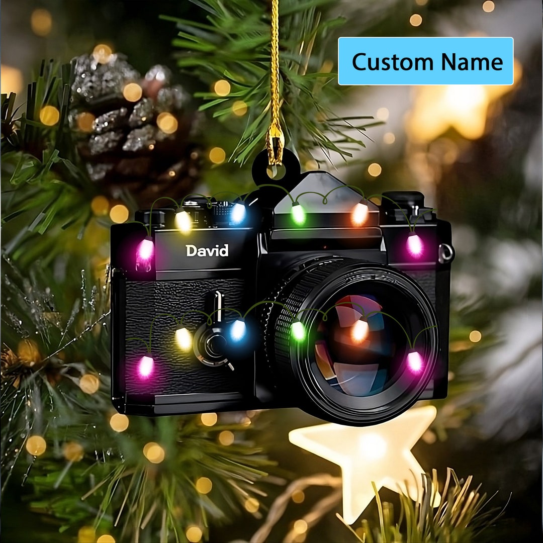Personalized Camera Ornament, Christmas Ornament Camera Lover Gift for ...