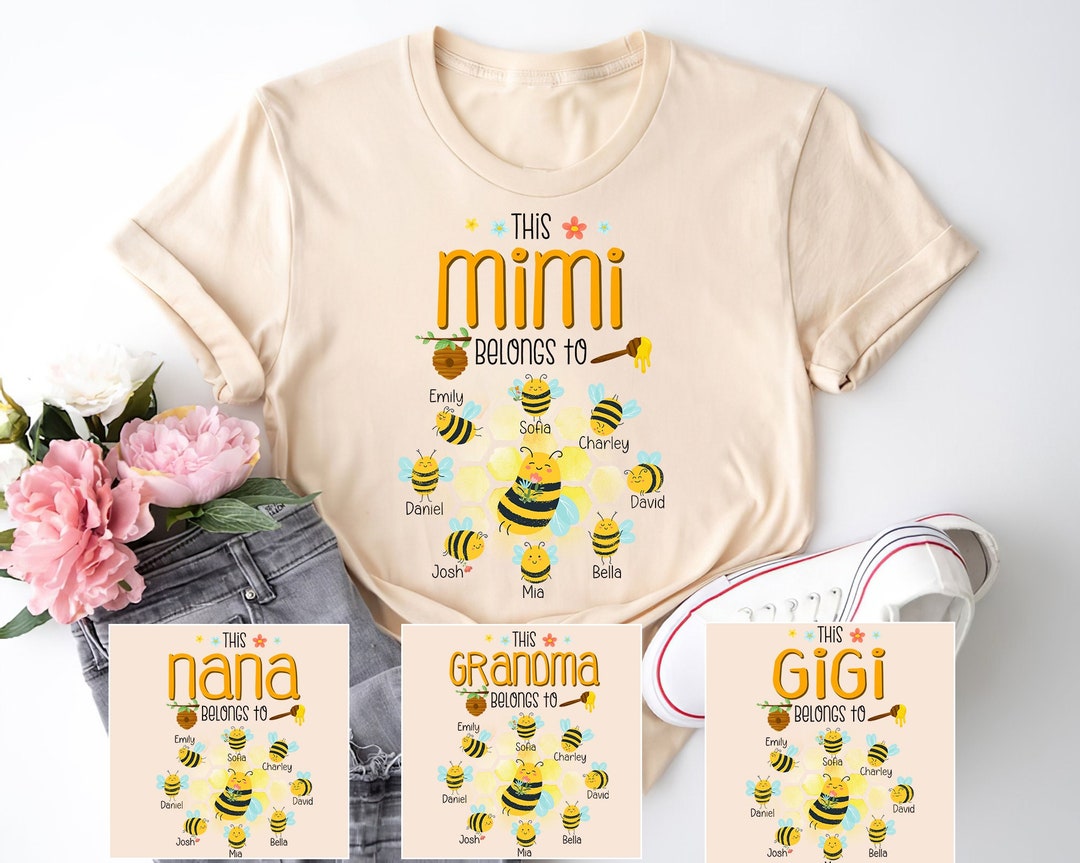This Grandma Belongs to Shirt, Personalized Grandma Bee Shirt, Custom ...