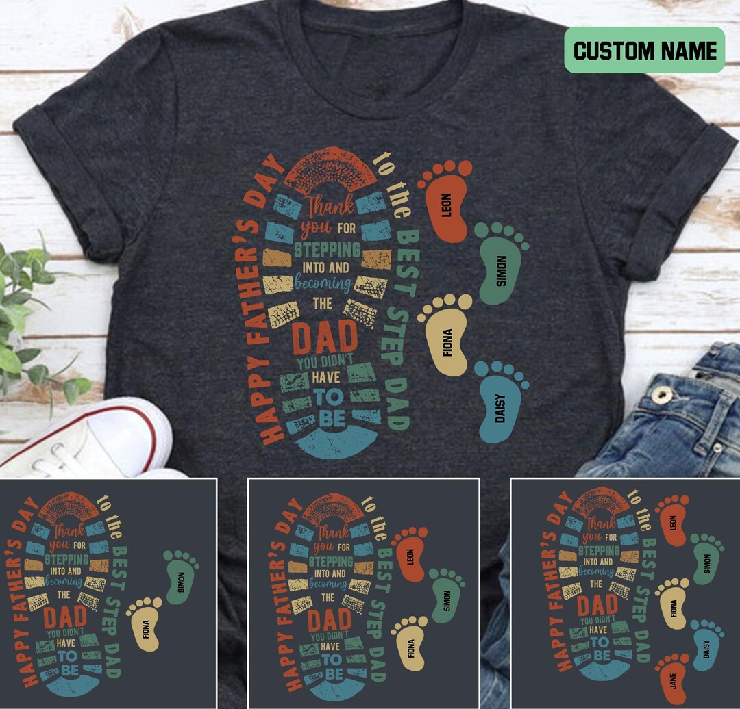 Personalized Happy Father's Day to the Best Step Dad Shirt, Bonus Dad ...