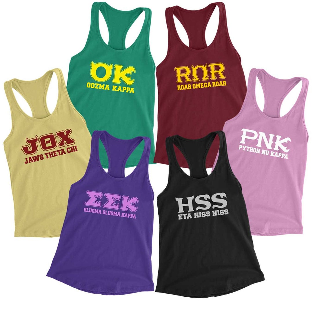Monsters University Tanks Fraternity Sorority Ladies Racerback Tank ...