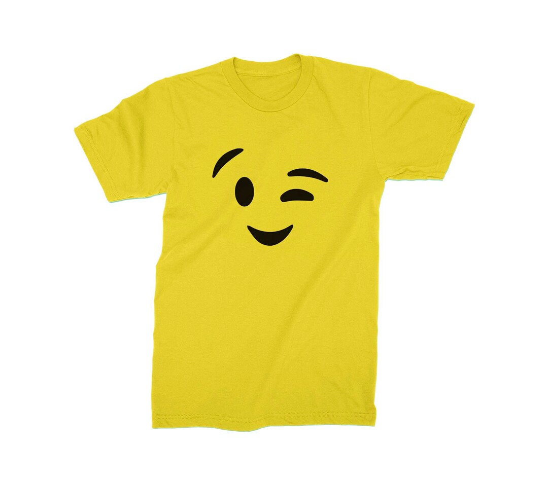 Wink Emoji T-shirt Smiley Faces Emojis Halloween Costume Cosplay Men ...