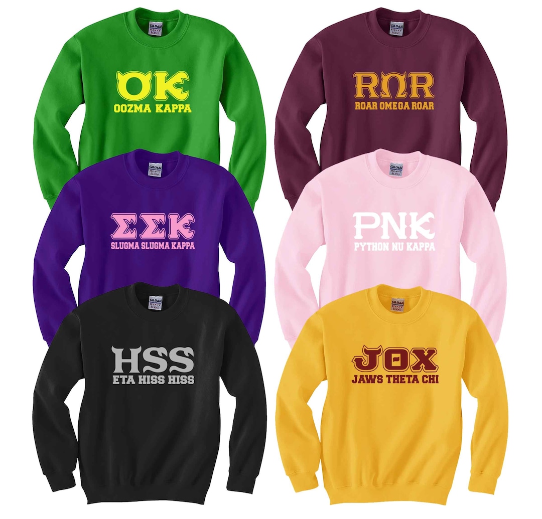 Monsters University Fraternity Sorority Sweatshirts Cosplay Halloween ...